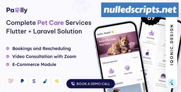 Nulled Script - Pawlly v2.0 - All-in-one Pet Care Solution in Flutter + Laravel with ChatGPT