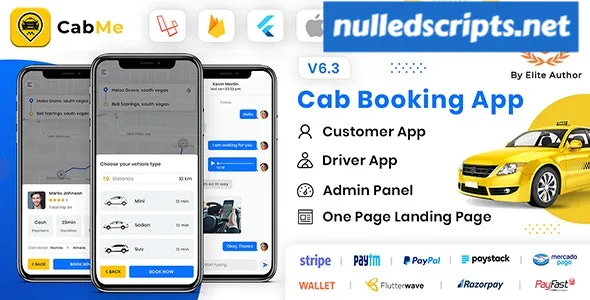 Nulled Script - CabME v3.3.1 - Flutter Complete Taxi Booking Solution