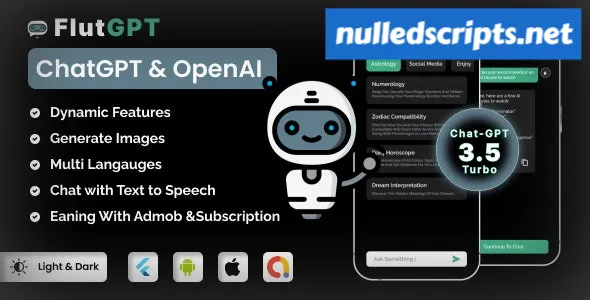 Nulled Script - FlutGpt v2.4 - ChatGPT Flutter Full Application