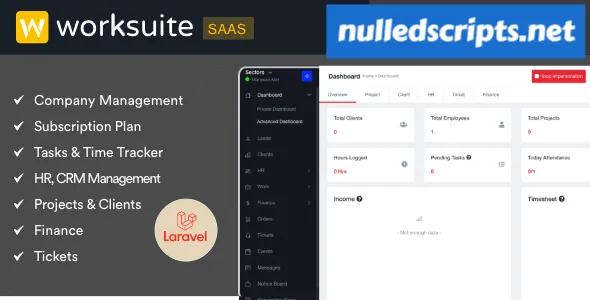 Nulled Script - Worksuite Saas v5.3.54 - Project Management System - nulled
